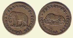 Jennison's Zoological Gardens Tokens